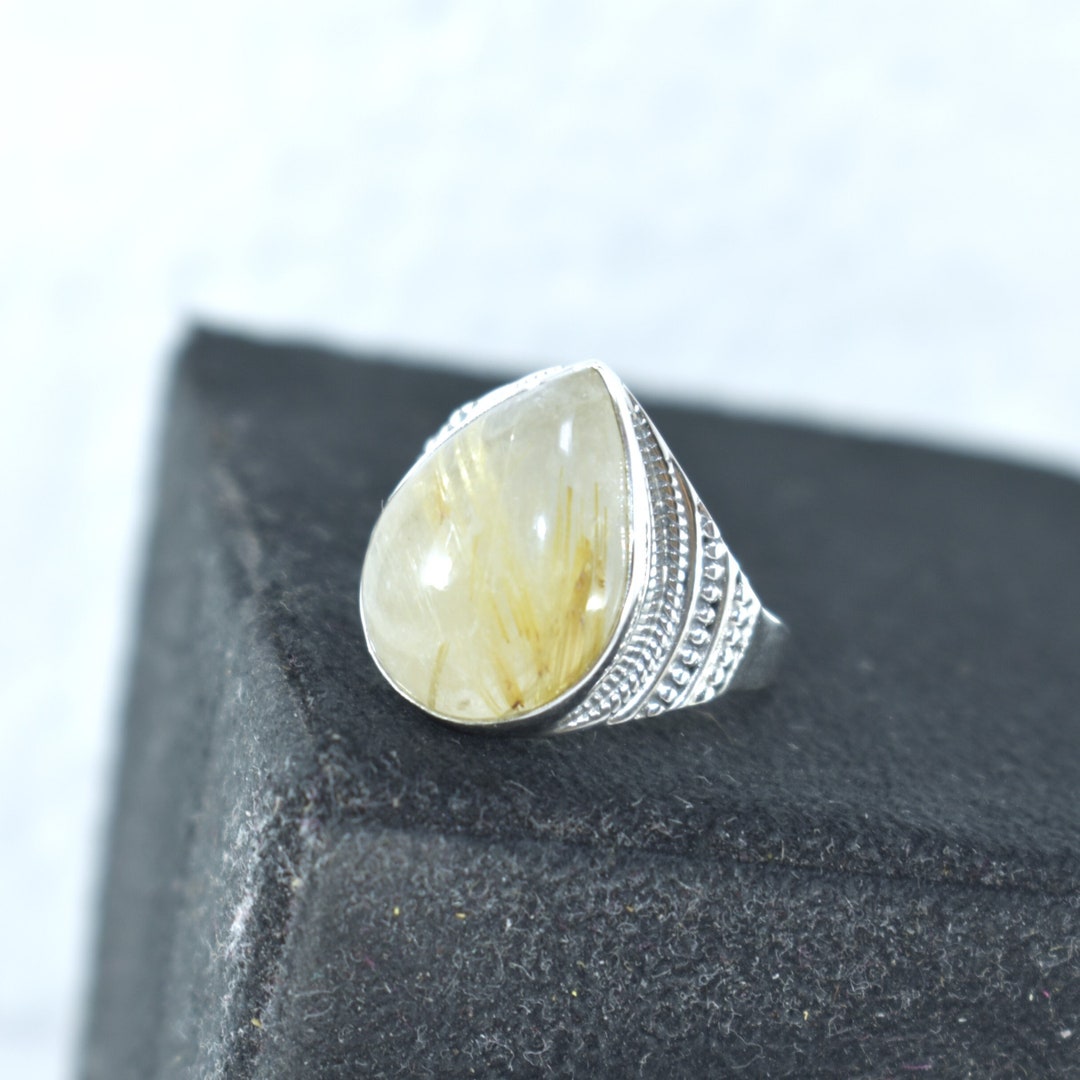 Beautiful Rutile Ring, Solid 925 Sterling Silver, Handmade Gemstone ...