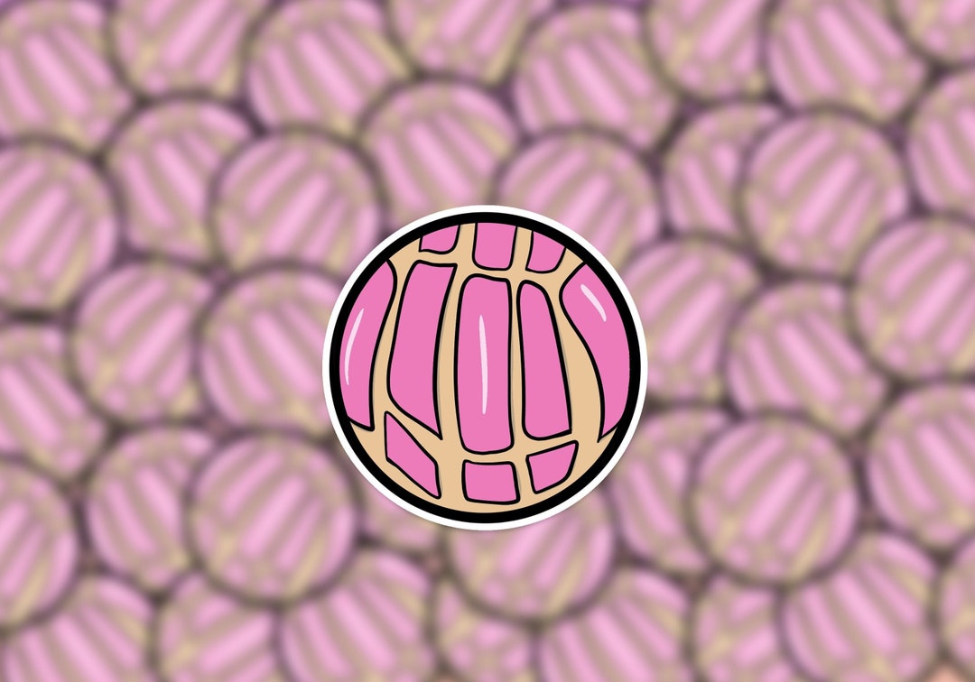 Pink Concha Pan Dulce Sticker waterproof Vinyl Sticker - Etsy