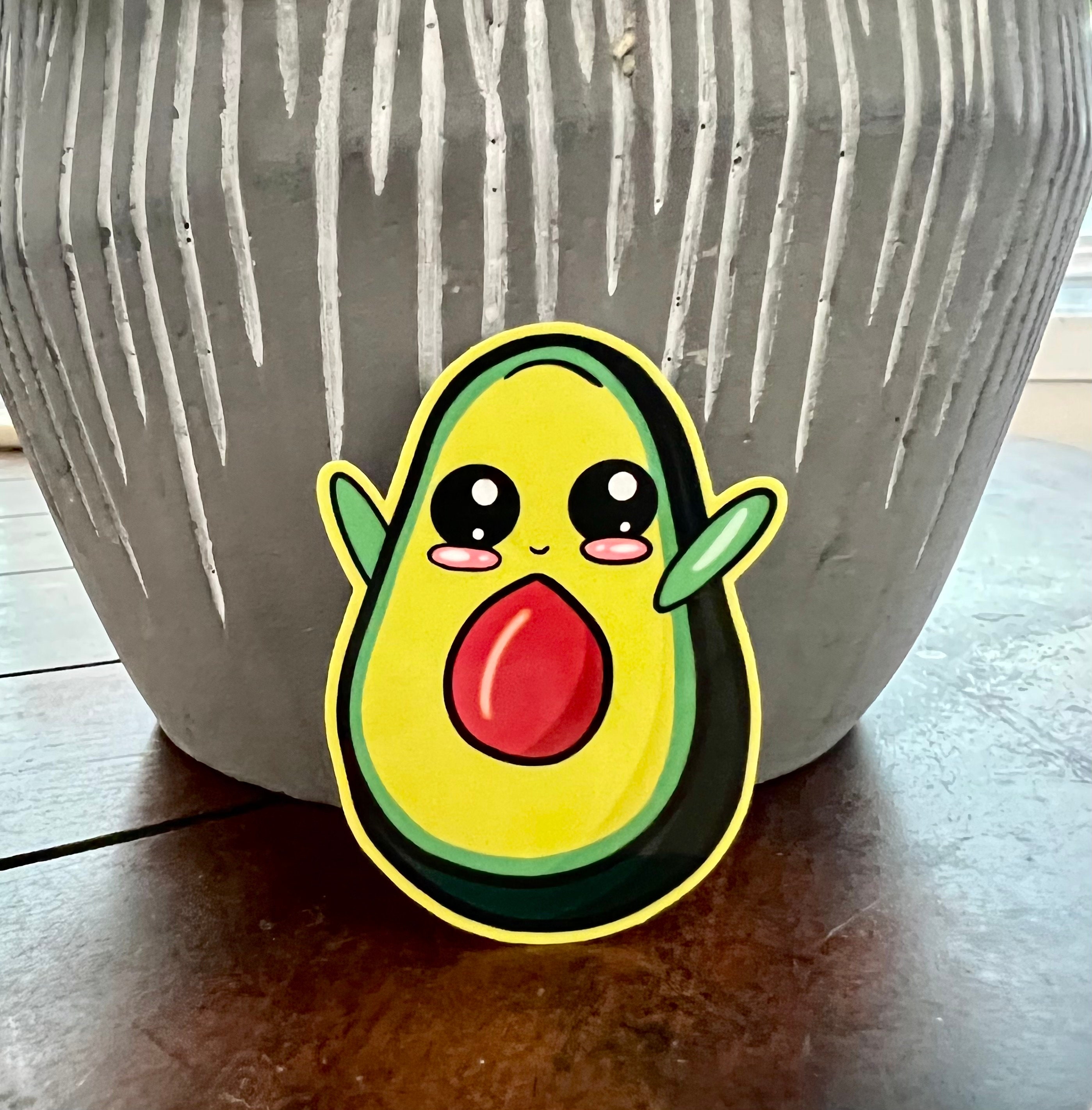 Kawaiicado Sticker, Avocado Anime Style, Waterproof Vinyl Sticker - Etsy