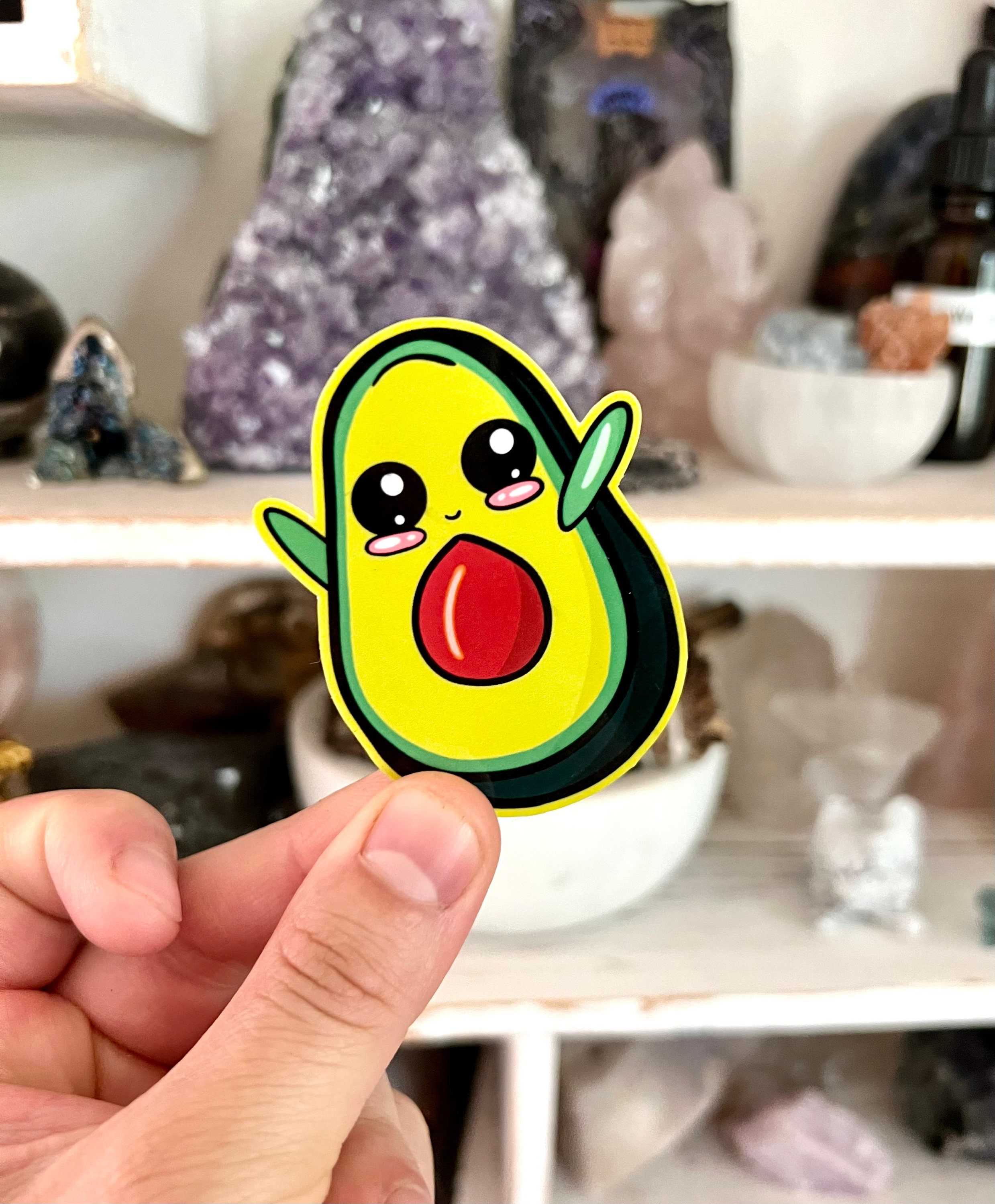 Kawaiicado Sticker, Avocado Anime Style, Waterproof Vinyl Sticker - Etsy