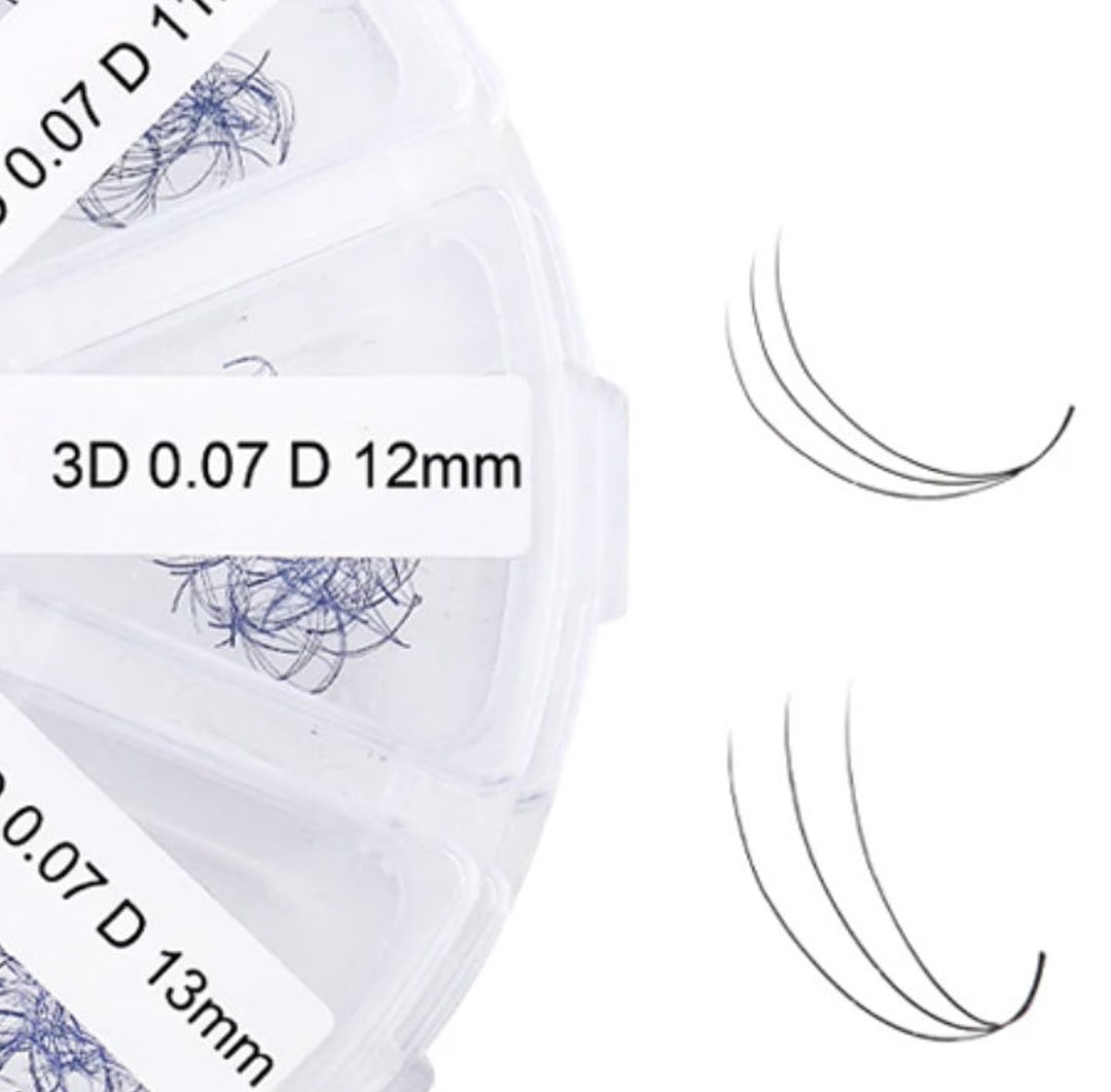 1000 Volume Fan 3D/10D/14D/16D Eyelash Extension C/D Curl Sharp Pointy ...
