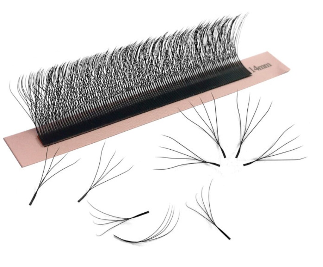 W Shape Lashes 3D 4D 5D 6D Premade Fan Lash Extensions 0.01 and 0.07 C ...