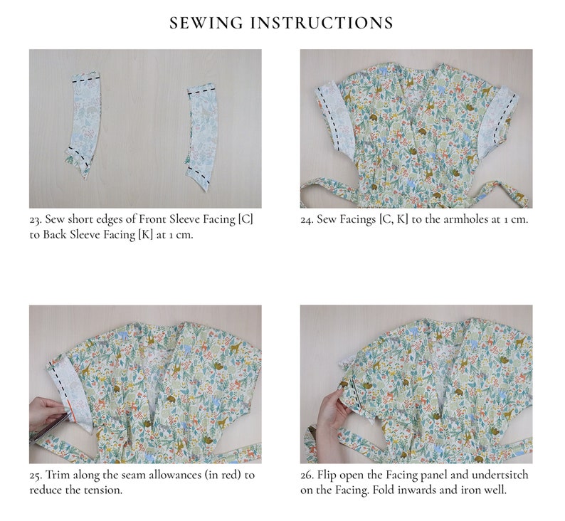 Cap Sleeve Wrap Dress With Flared Gathered Skirt Digital PDF Sewing ...