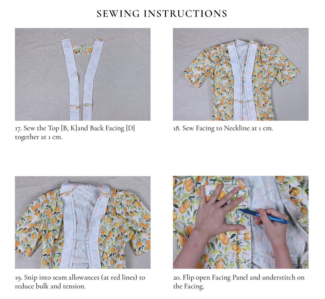 Button Down Puff Sleeve Dress Digital PDF Sewing Pattern // Ether ...