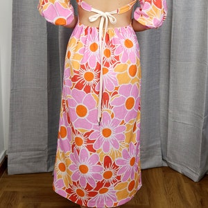 Backless Cut Out Dress With Drop Shoulder Balloon Sleeves Digital PDF ...