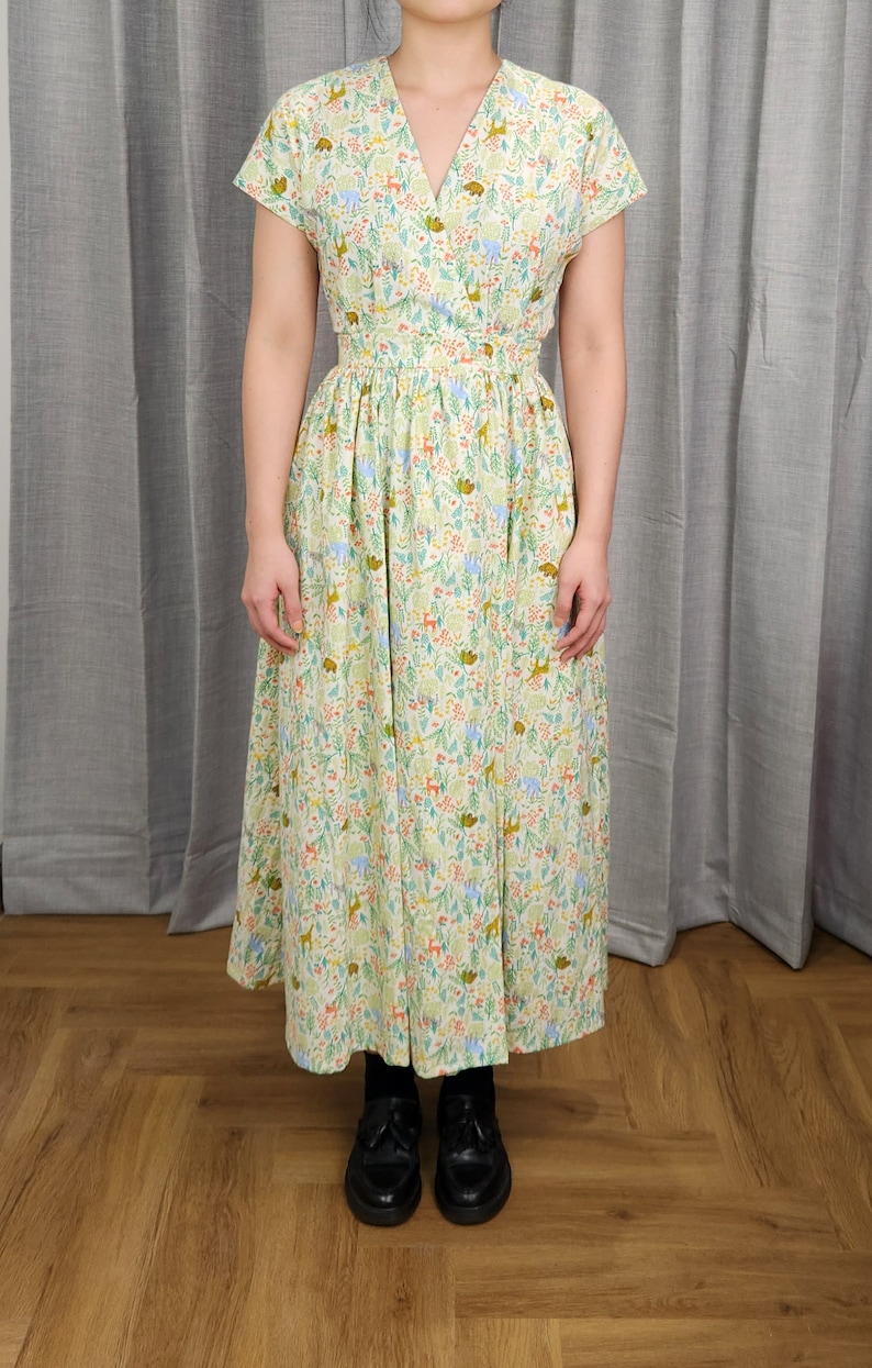 Cap Sleeve Wrap Dress With Flared Gathered Skirt Digital PDF Sewing ...