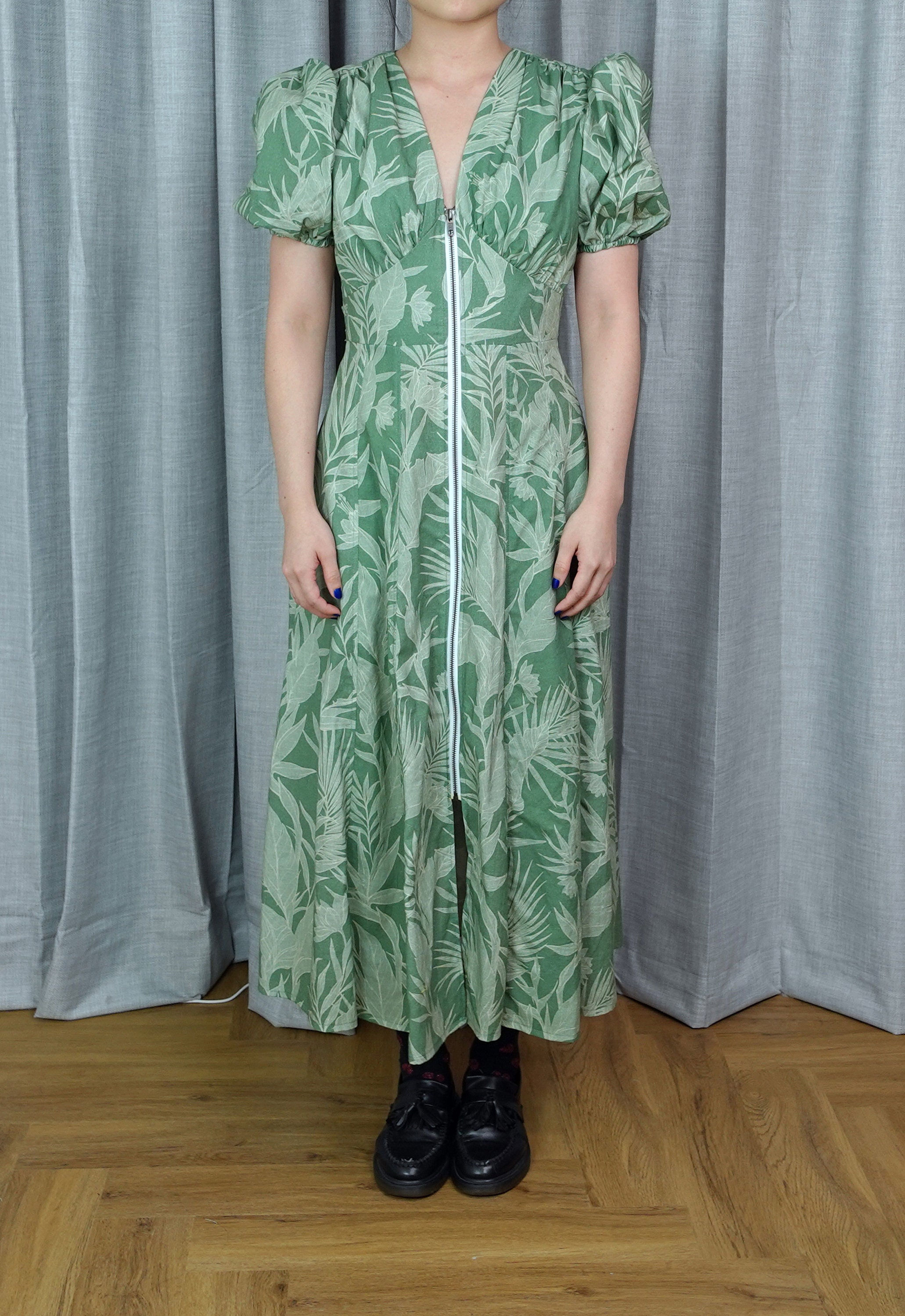 Summer Dress Puff Sleeve Gored Panel Flare Skirt Backless Digital PDF ...