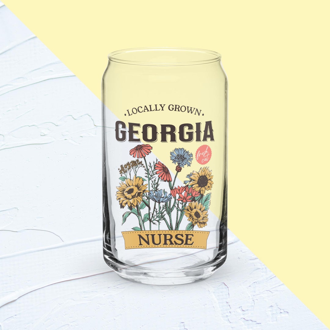 Wildflower Nurse Glass Georgia Nurse Graduation Gift Idea Floral ...