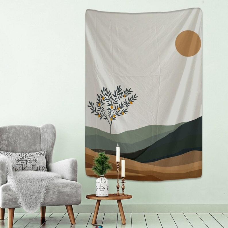 Sunrise Tapestry Abstract Mountain Tapestry Scenery - Etsy