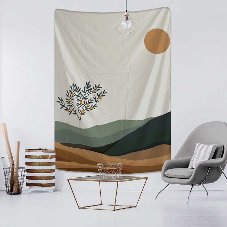 Sunrise Tapestry Abstract Mountain Tapestry Scenery - Etsy