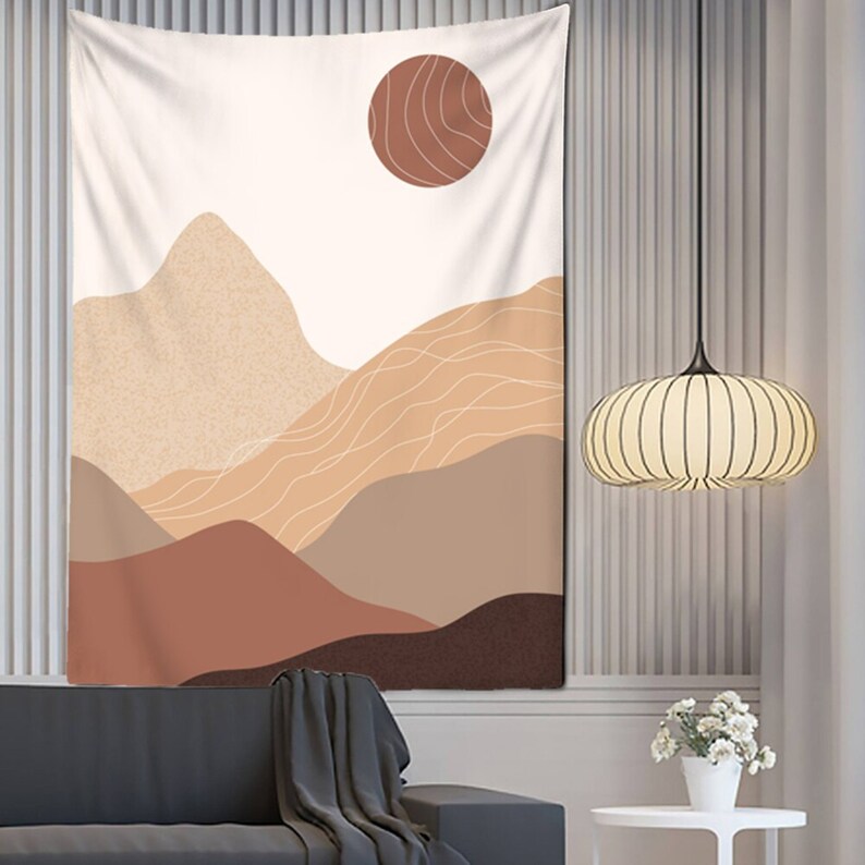 Sunrise Tapestry Abstract Mountain Tapestry Scenery - Etsy