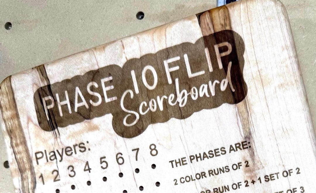 Phase 10 Flip Scoreboard Digital File (laser, CNC) - Etsy