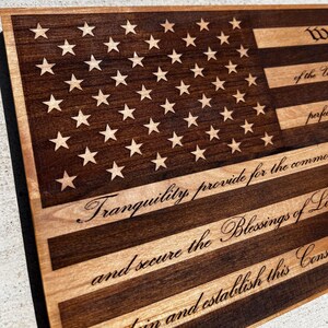 Laser Engraved American Flag With Constitution - Etsy
