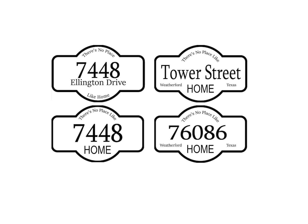 Home Sign Designs - Digital Downloads - Address Street Zipcode - Four ...
