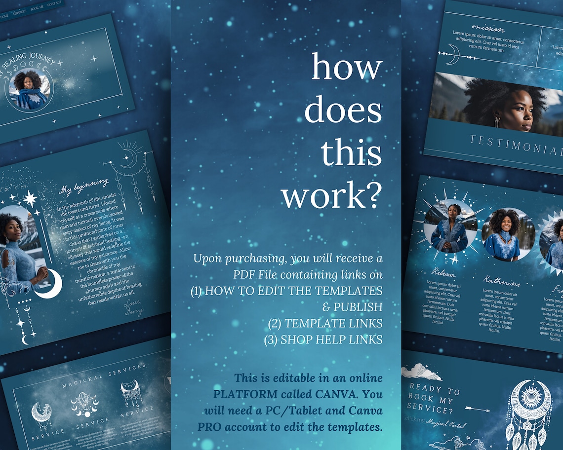 Manifest Magical Website Editable for Influencers, Coaches, Artists and ...