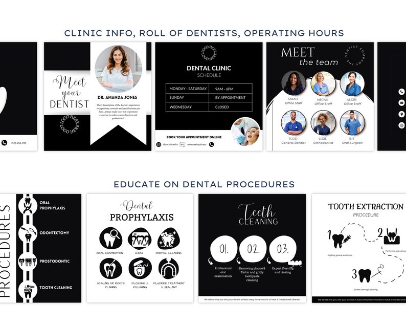 Dentist Instagram Templates Dental Clinic Templates Teeth - Etsy