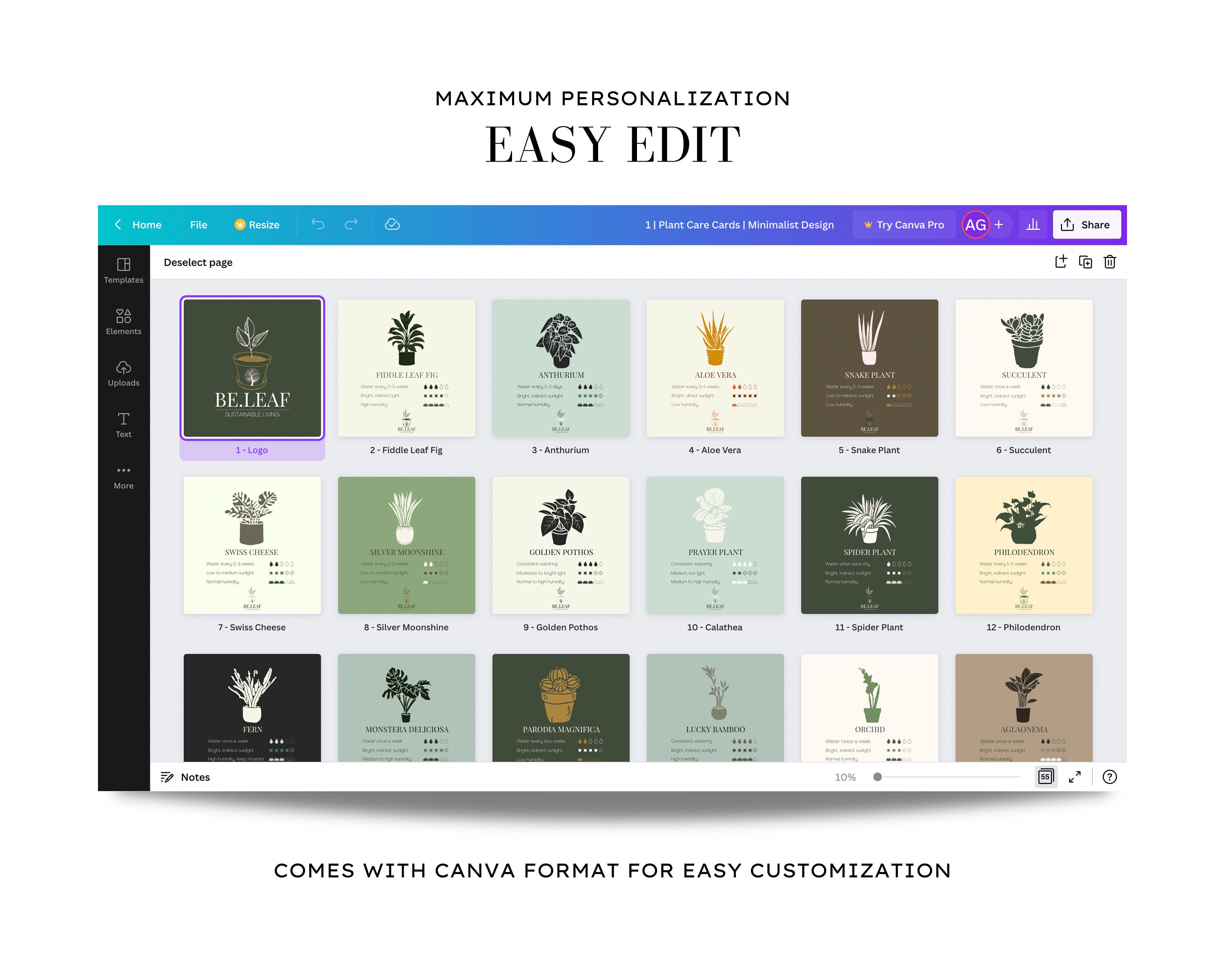 Plant Care Card Templates | Garden Care Cards Label | Plant Care ...