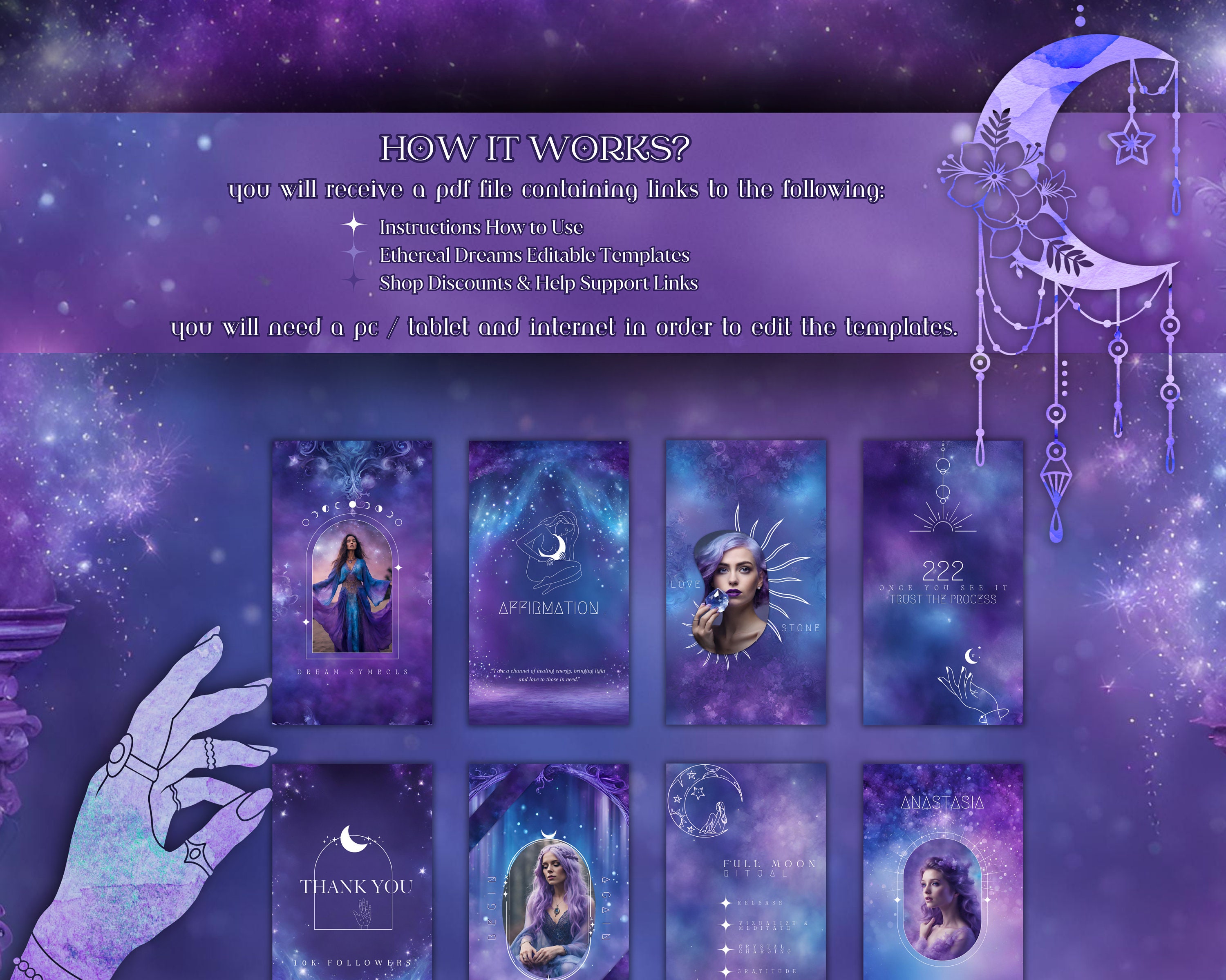 Mystic Instagram Story Template, Spiritual Instagram, Magical Instagram ...