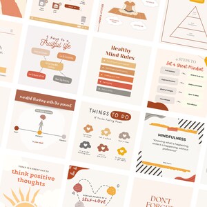 Mindfulness and Mental Wellness Instagram Templates, Mindful Thinking ...