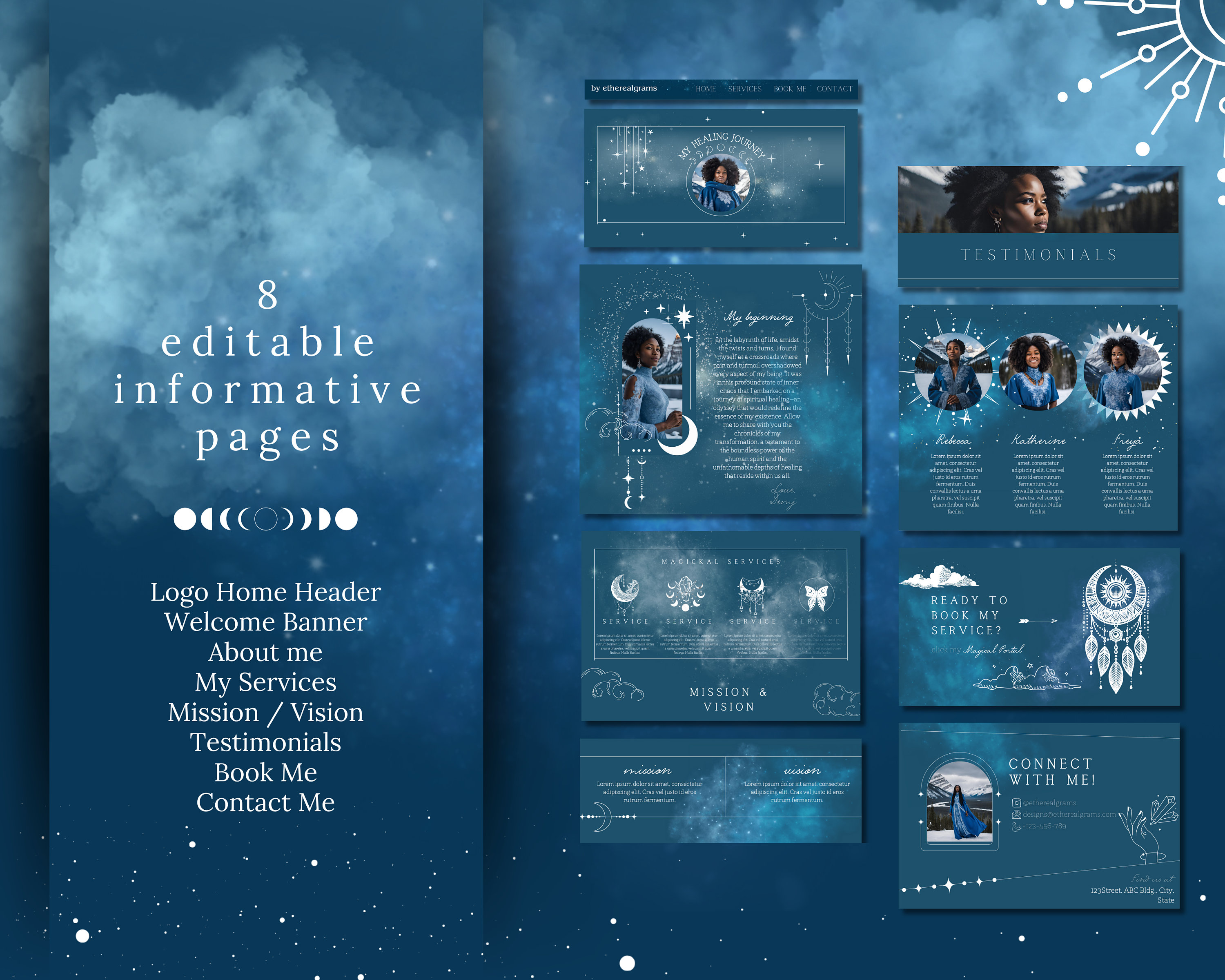 Manifest Magical Website Editable for Influencers, Coaches, Artists and ...