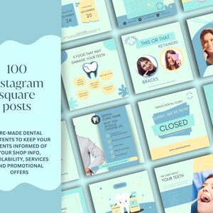 Dental Instagram Template Bundle for Dentist and Dental Clinic, With Dental Posts, Story ...