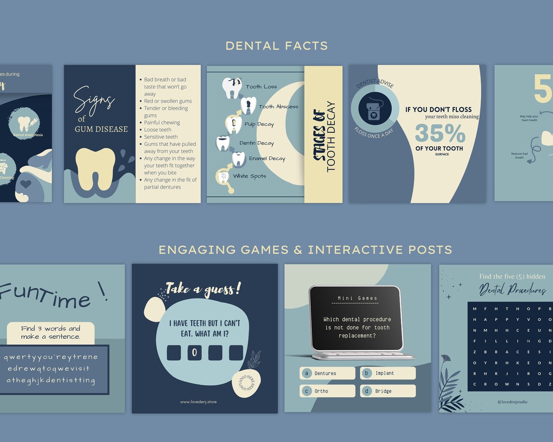 Dental Clinic Instagram Templates Dentist Instagram Posts - Etsy