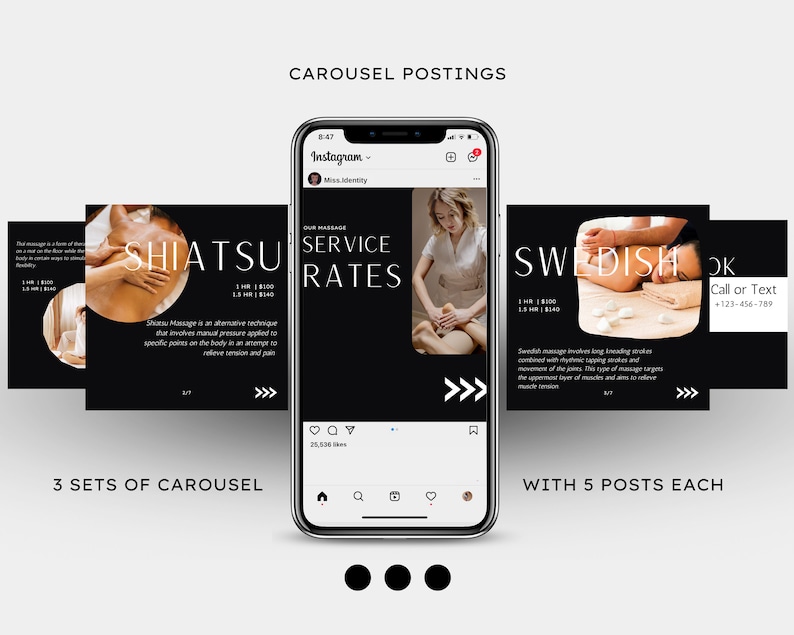 Massage Instagram Templates Editable Massage Spa Instagram Templates