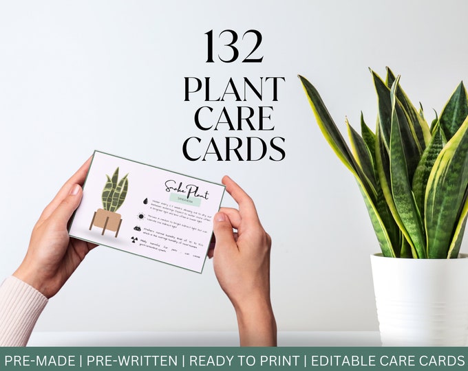 Editable Plant Care Cards | Plant Label | Printable Plant Tags | Common ...