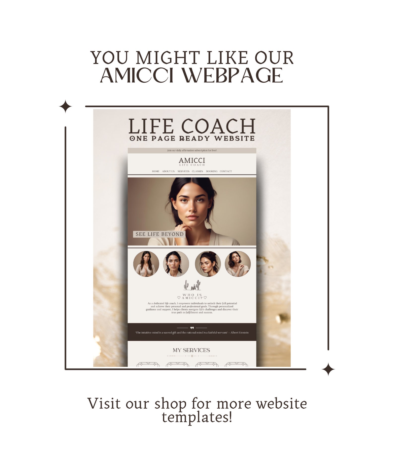 Coaching Business Website Template Canva, Life Coach Website Template ...