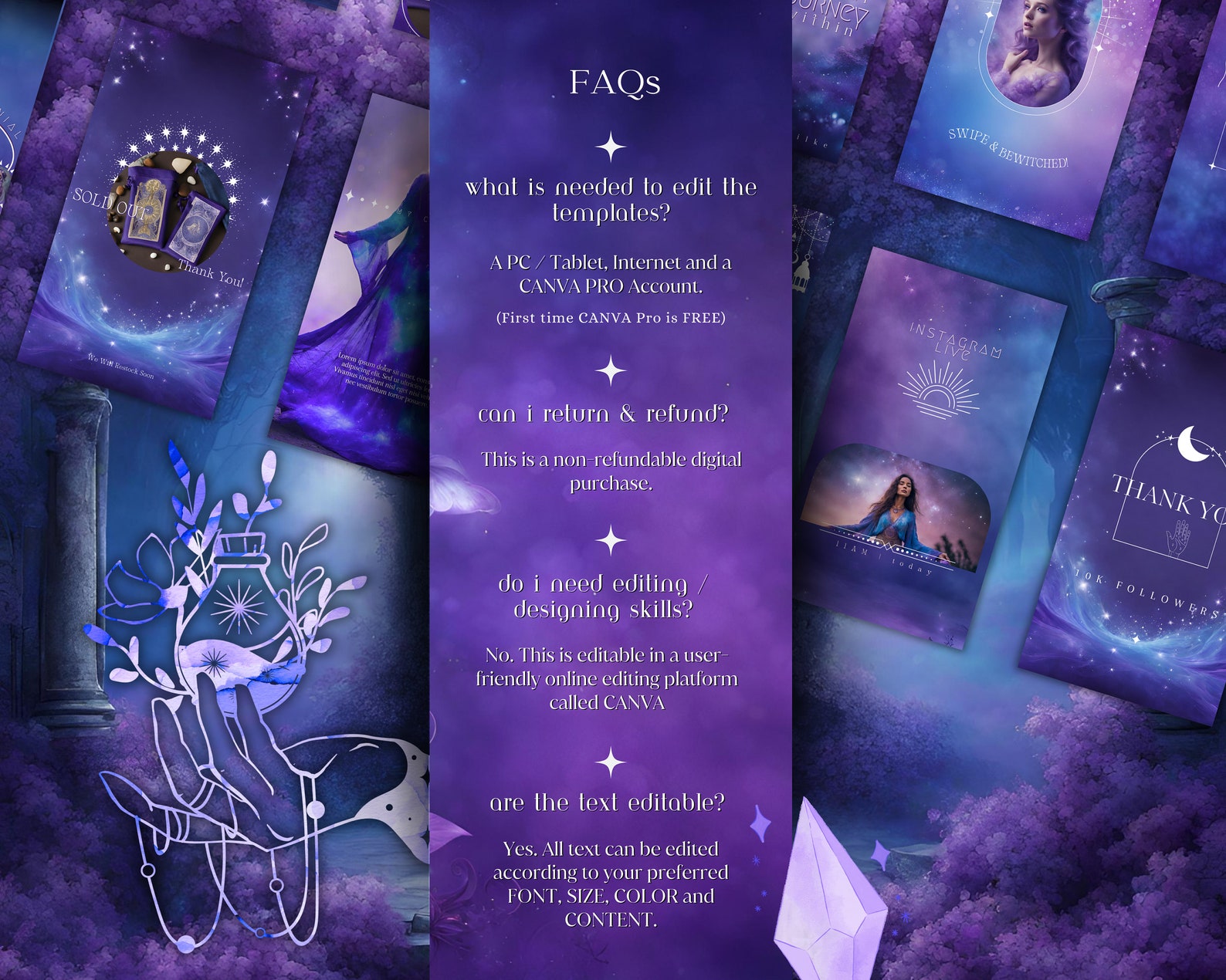Mystic Instagram Story Template, Spiritual Instagram, Magical Instagram ...