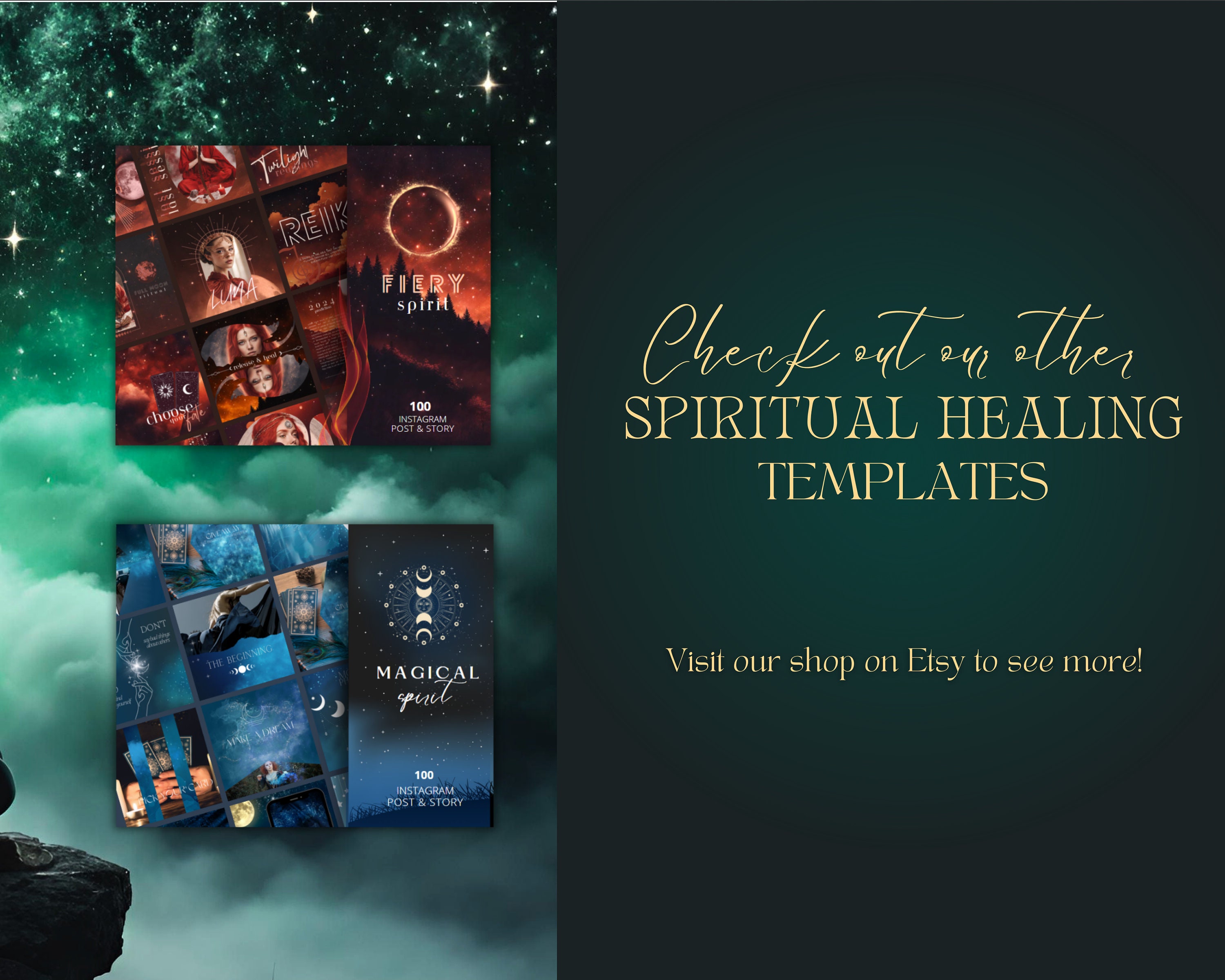 Divine Spiritual Healer Instagram Templates, Reiki Instagram Templates ...