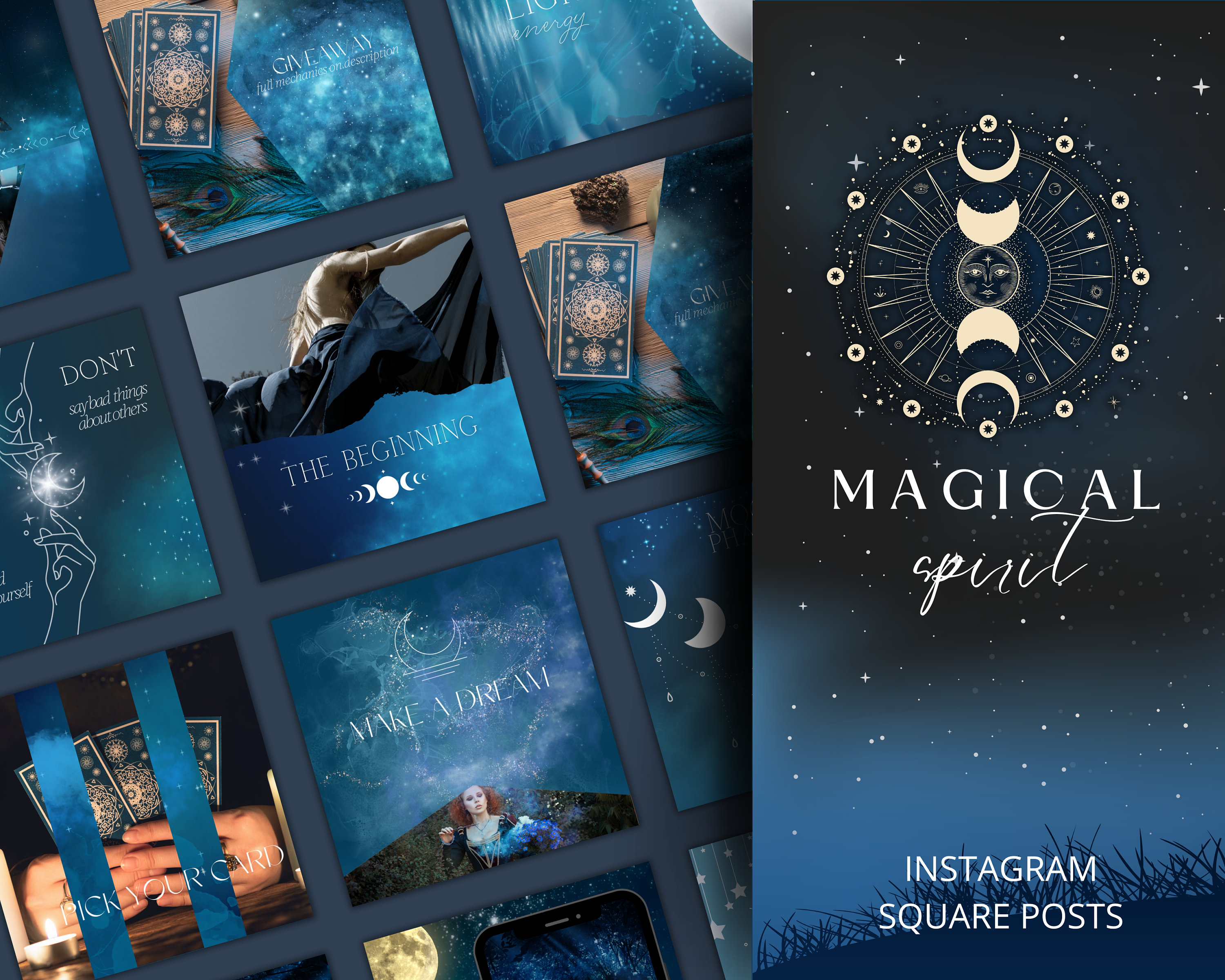 Magical Instagram Template, Spiritual Instagram Posts, Magical Social ...