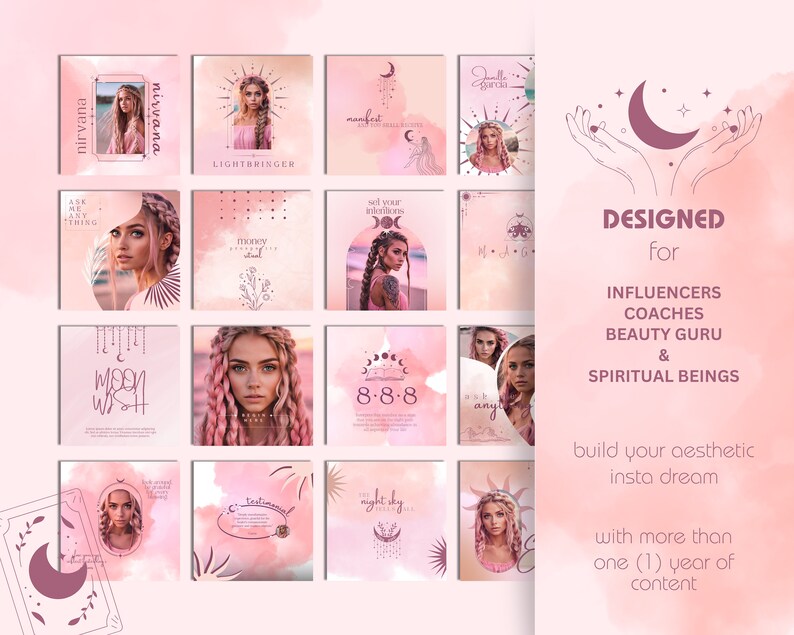 Influencer Girl Instagram Posts for Spiritual Influencer Social Media ...