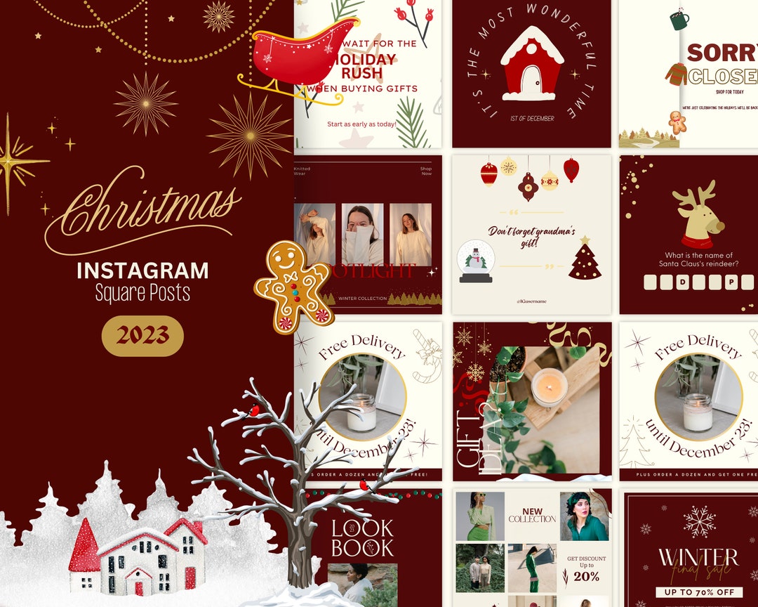 Candle Christmas Instagram Templates, Holiday Posts, Merry Christmas ...