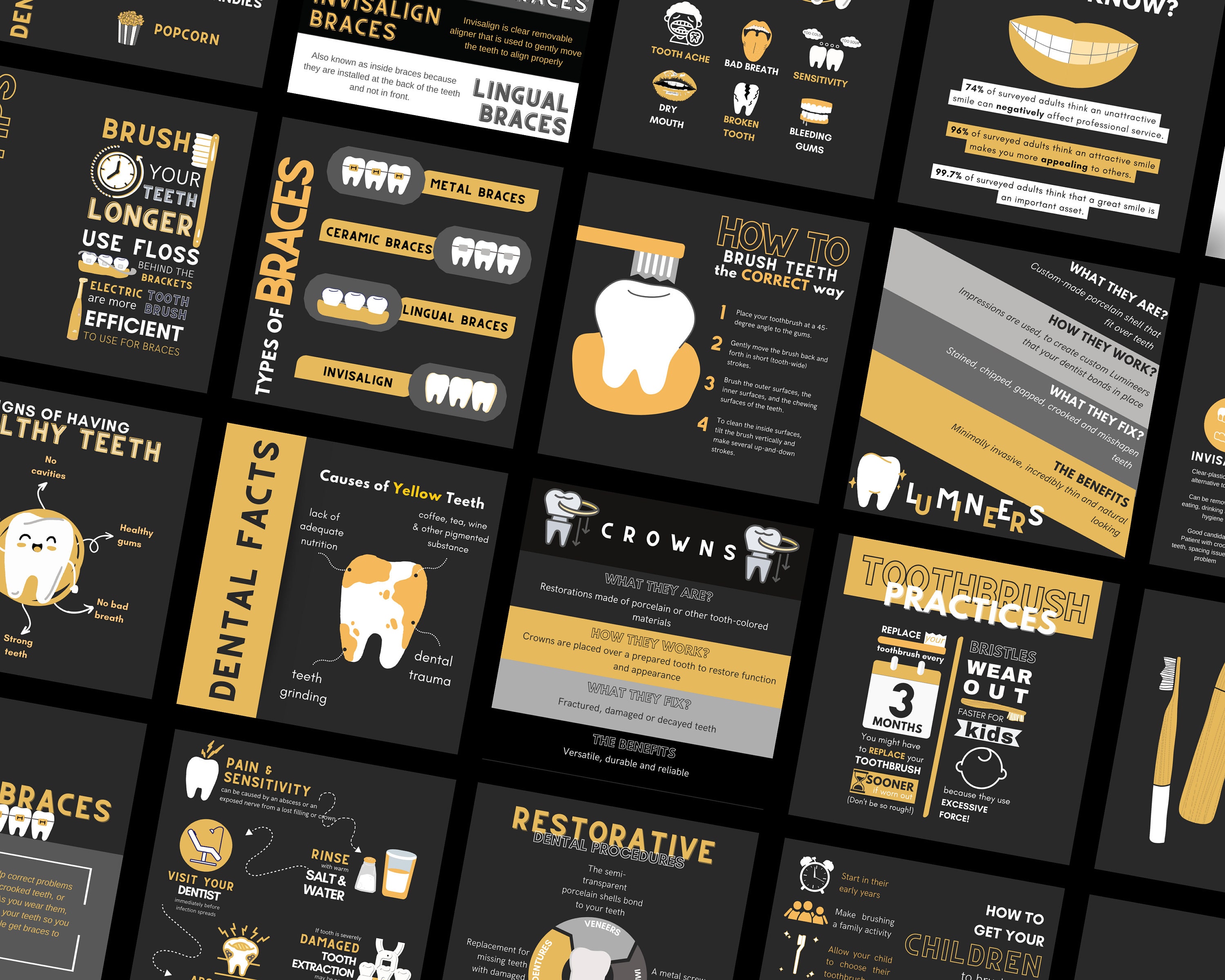Dental Clinic Instagram Templates Infographics Dental Clinic - Etsy