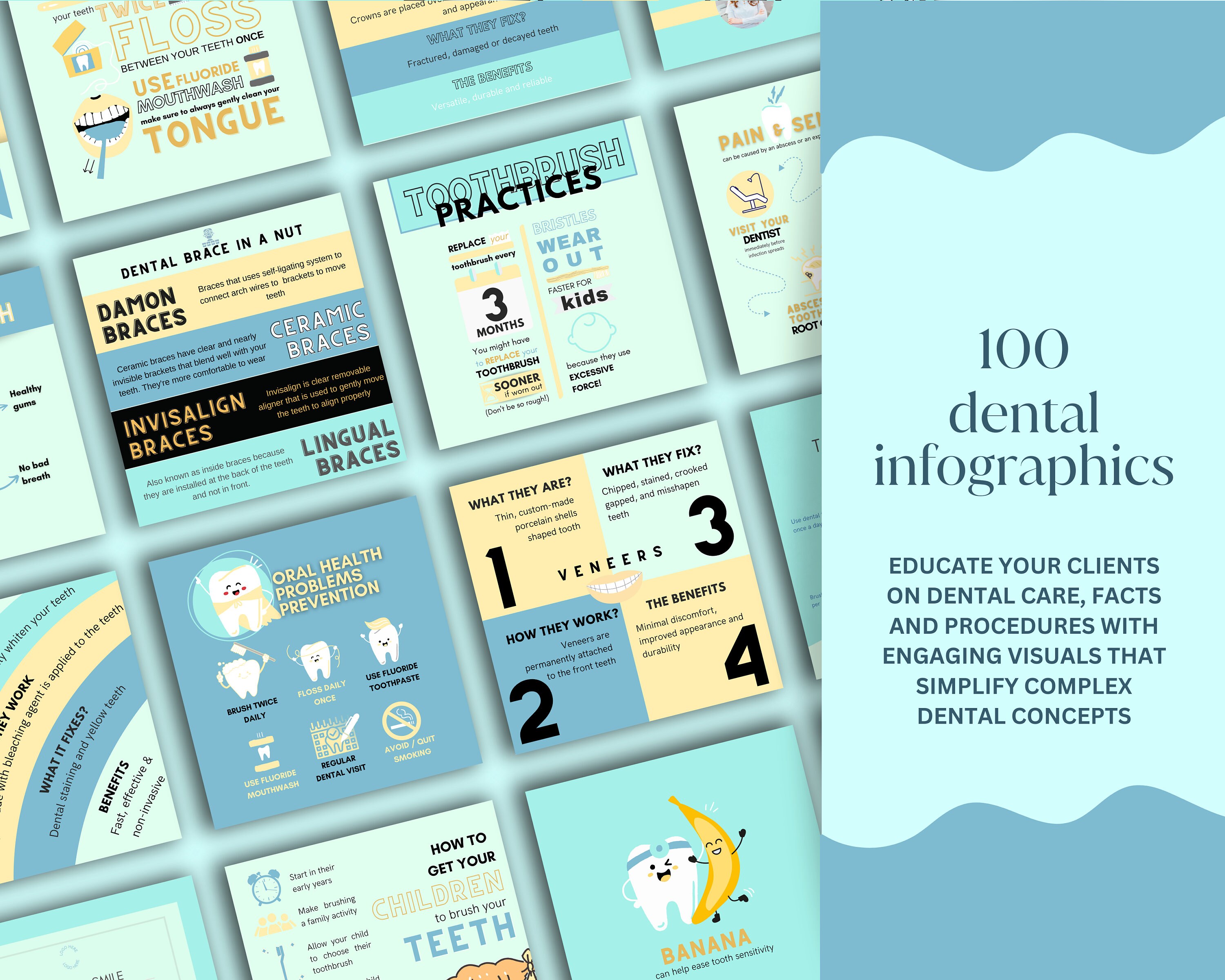 Dental Instagram Template Bundle for Dentist and Dental Clinic, With ...
