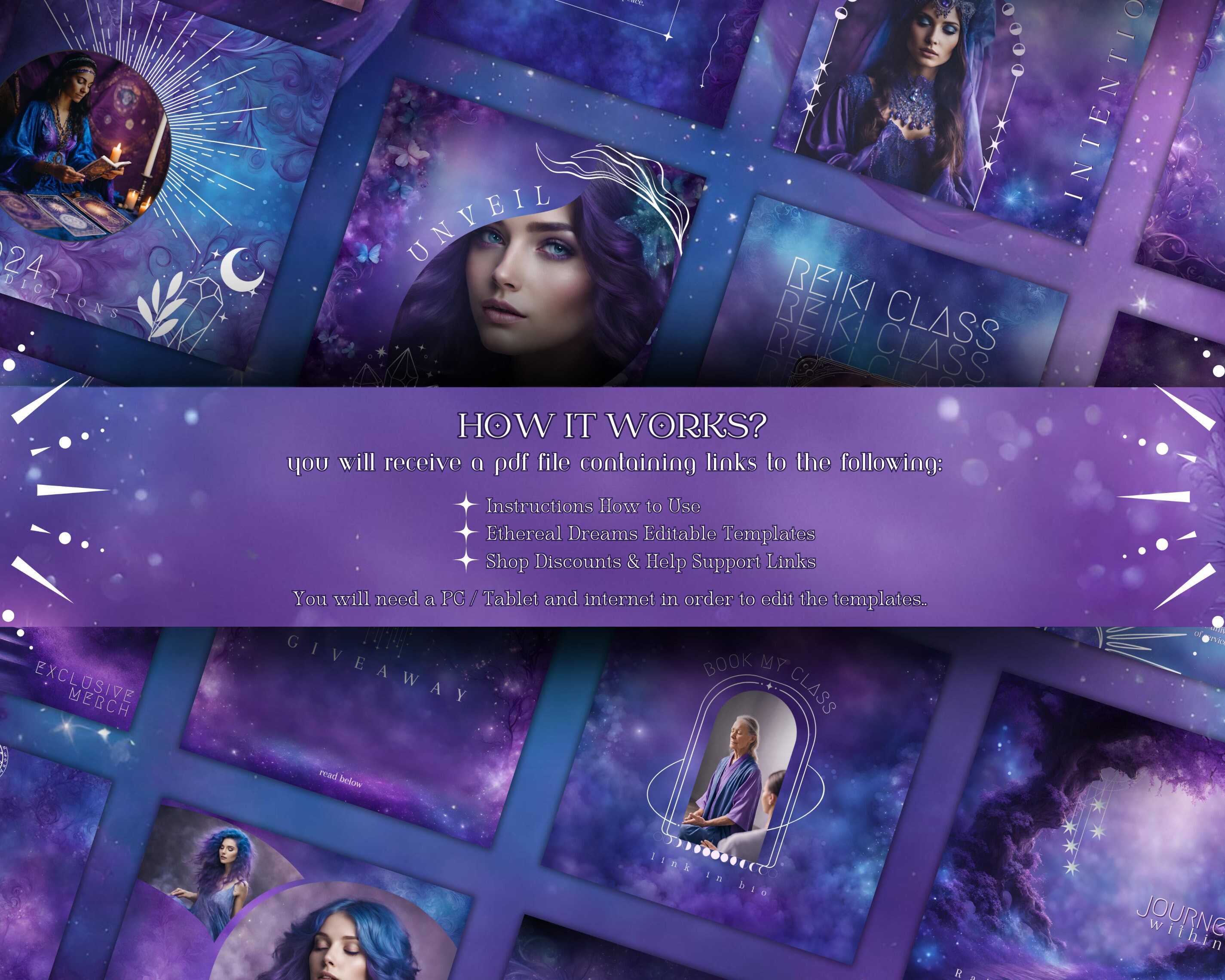 Spiritual Instagram Template, Mystic Instagram Templates for Business ...