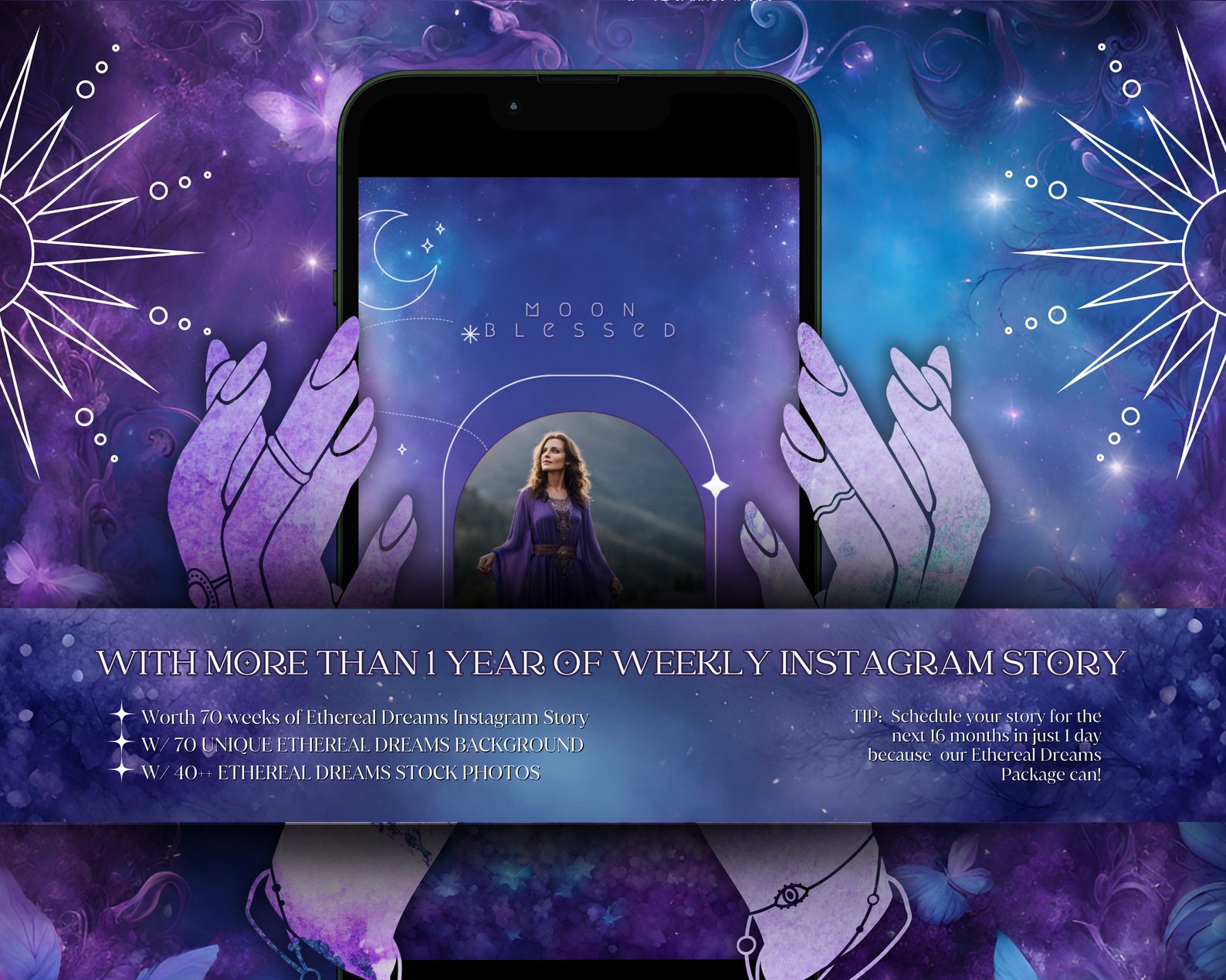 Mystic Instagram Story Template, Spiritual Instagram, Magical Instagram ...