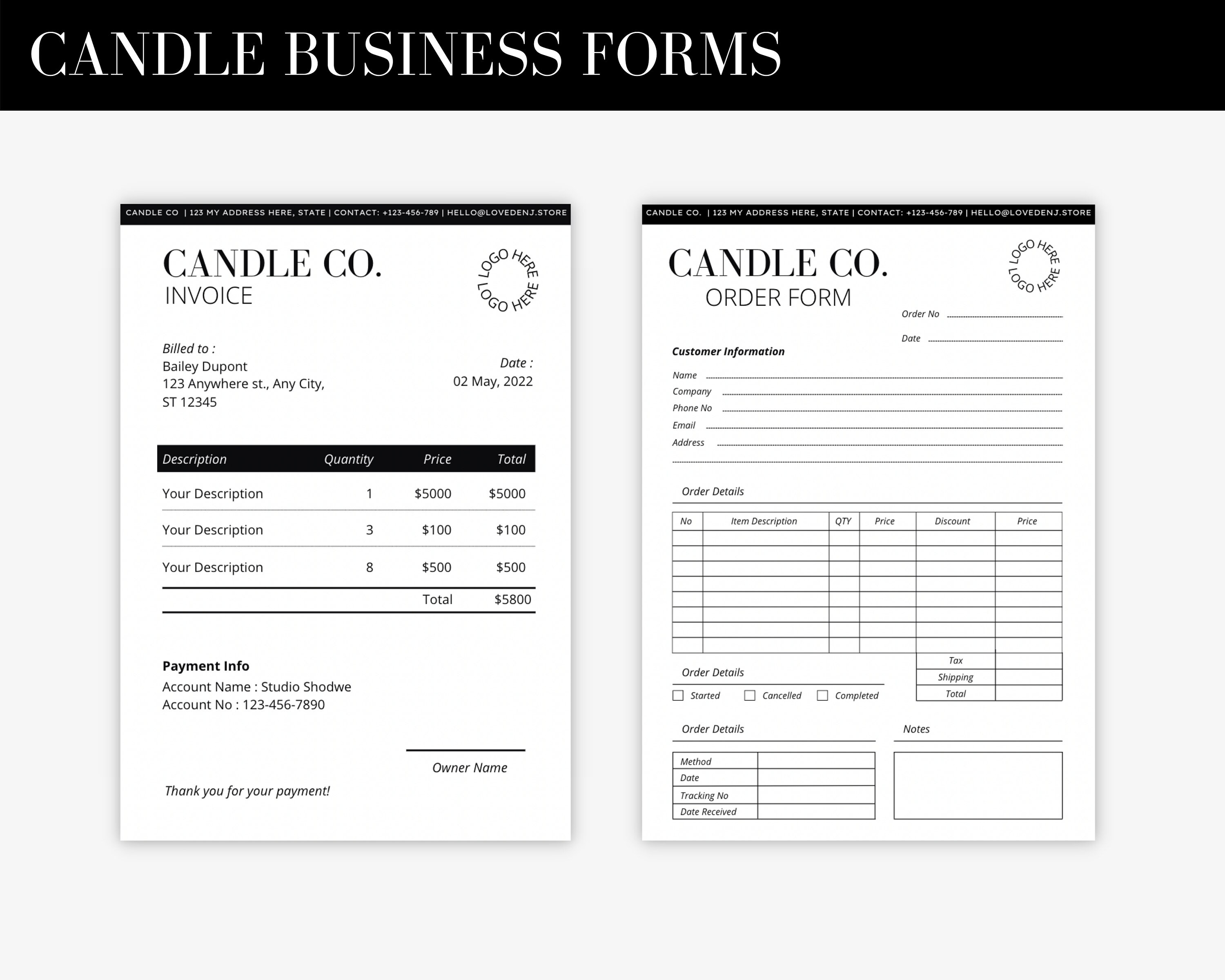 Candle Labels Business Bundles, Candle Printable Templates, Candle ...