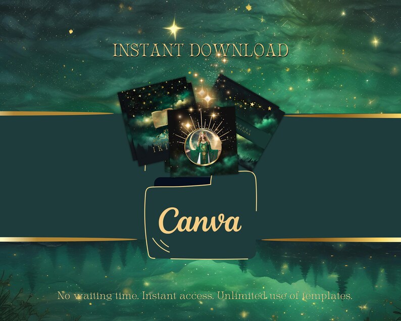 Influencer Website Divine Esmeralda Spiritual Canva Webpage, Goddess ...