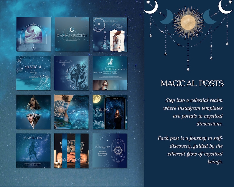 Magical Instagram Template, Spiritual Instagram Posts, Magical Social ...