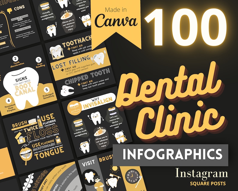Dental Clinic Instagram Templates Infographics | Dental Clinic Social ...
