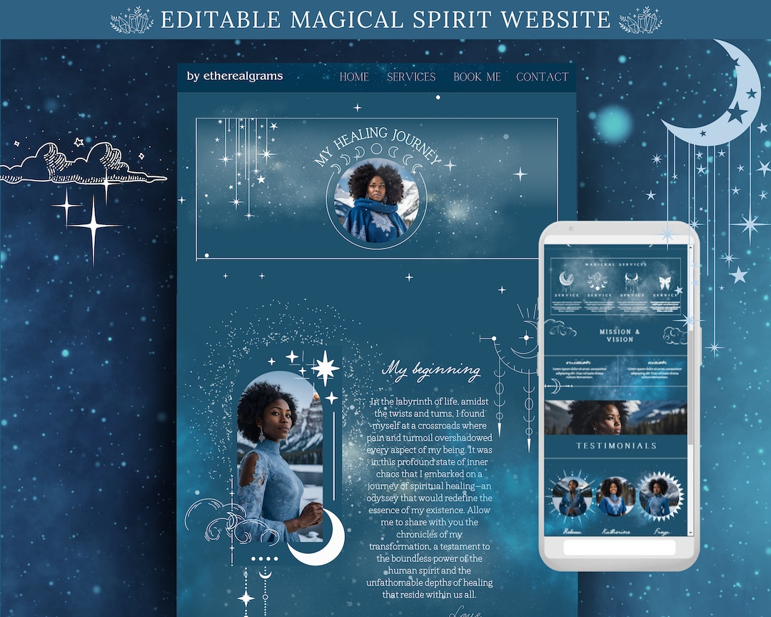 Manifest Magical Website Editable for Influencers, Coaches, Artists and ...