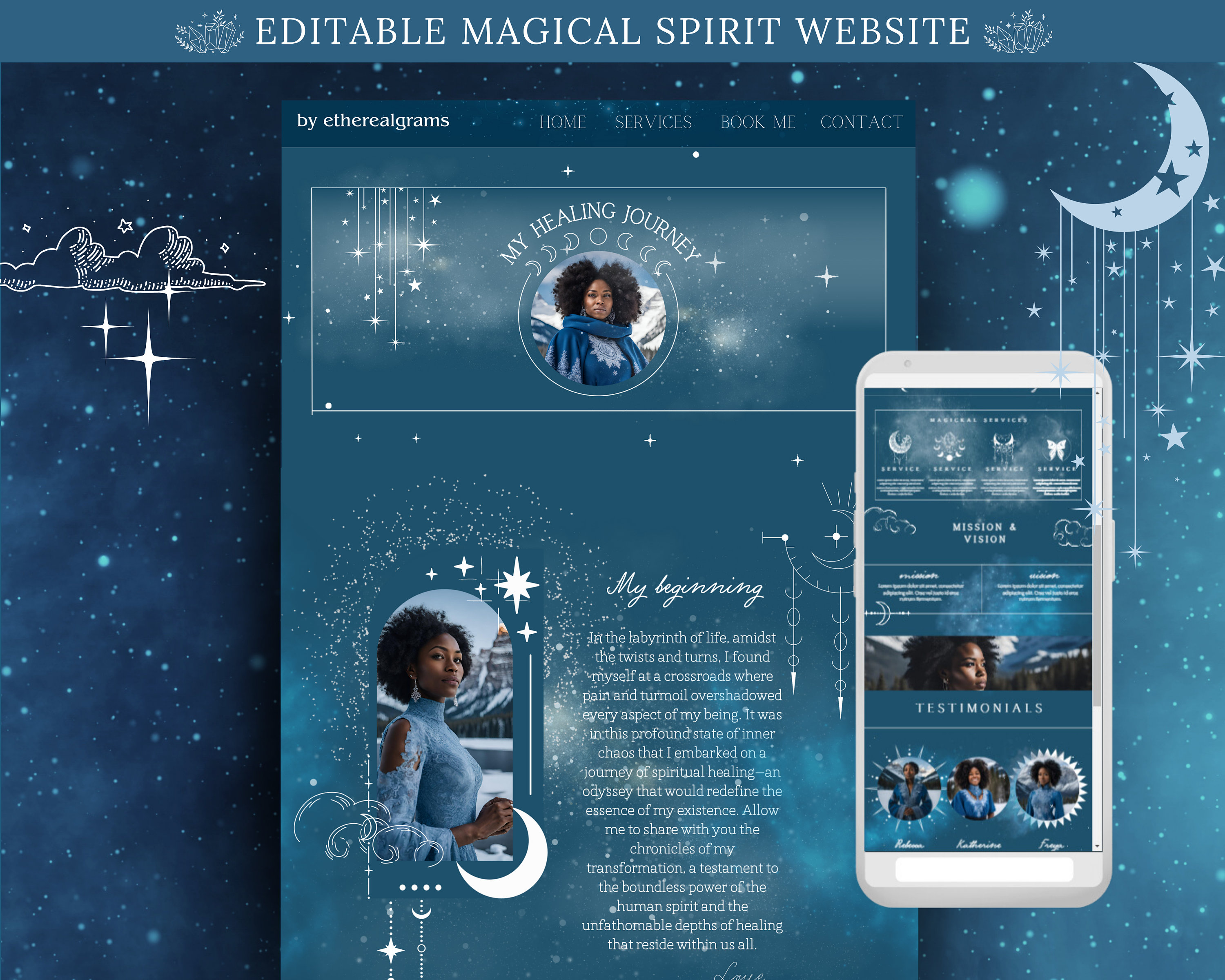 Manifest Magical Website Editable for Influencers, Coaches, Artists and ...