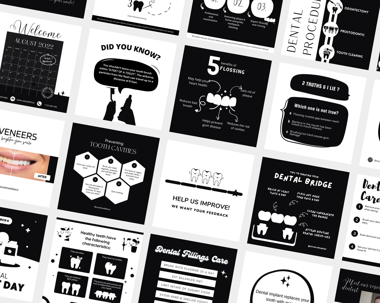 Dentist Instagram Templates Dental Clinic Templates Teeth - Etsy