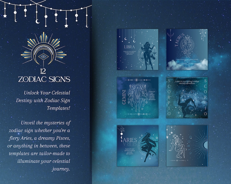 Magical Instagram Template, Spiritual Instagram Posts, Magical Social ...