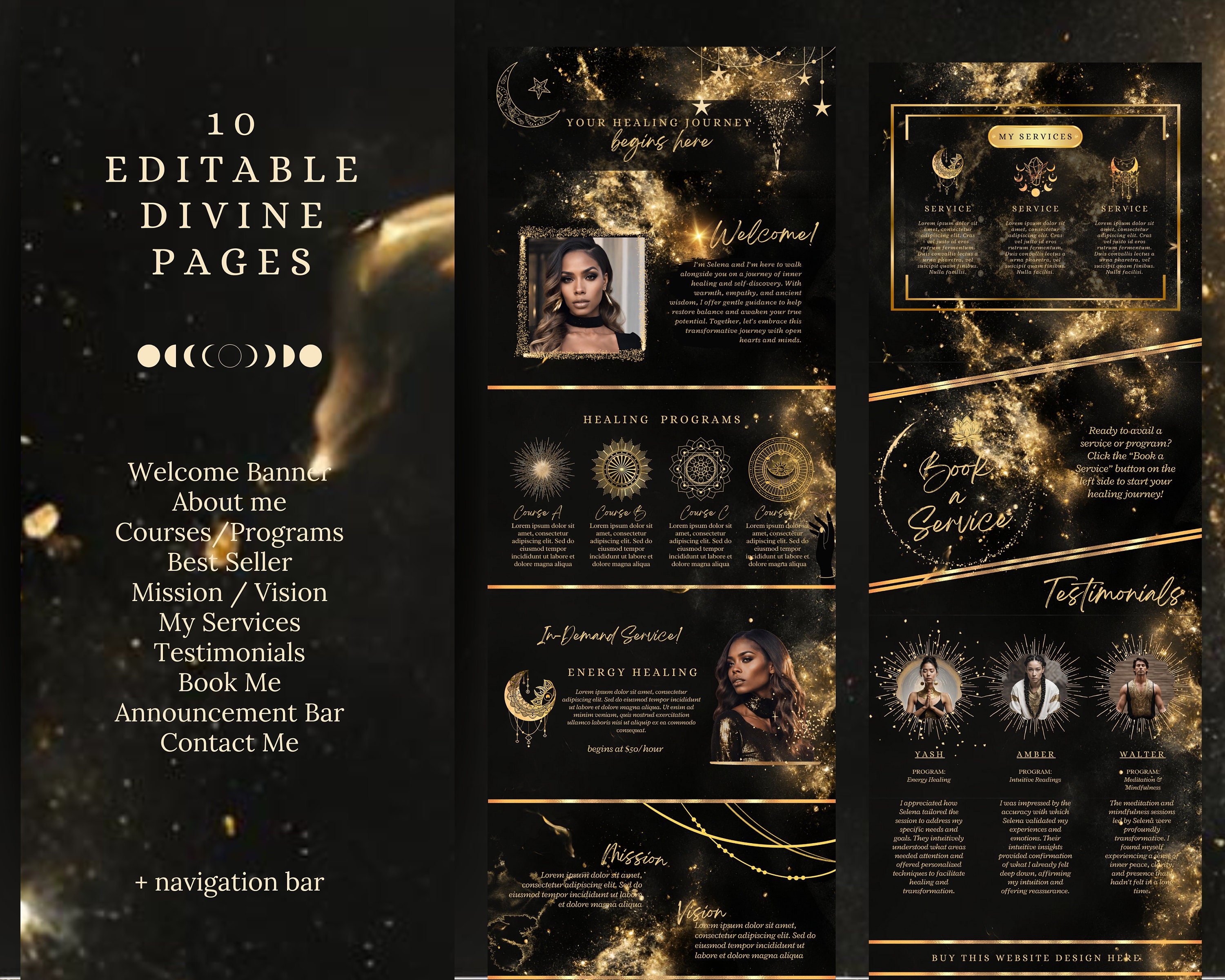 Spiritual Website Template, Editable Personal Website, Customizable ...