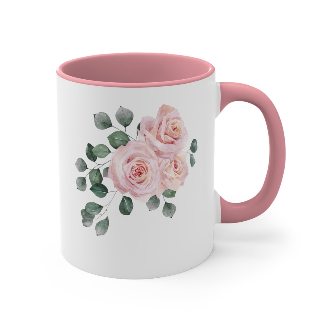 Roses Coffee Mug, Cute Coffee Mug, Roses Gifts, Rose Flower Mug, Floral ...