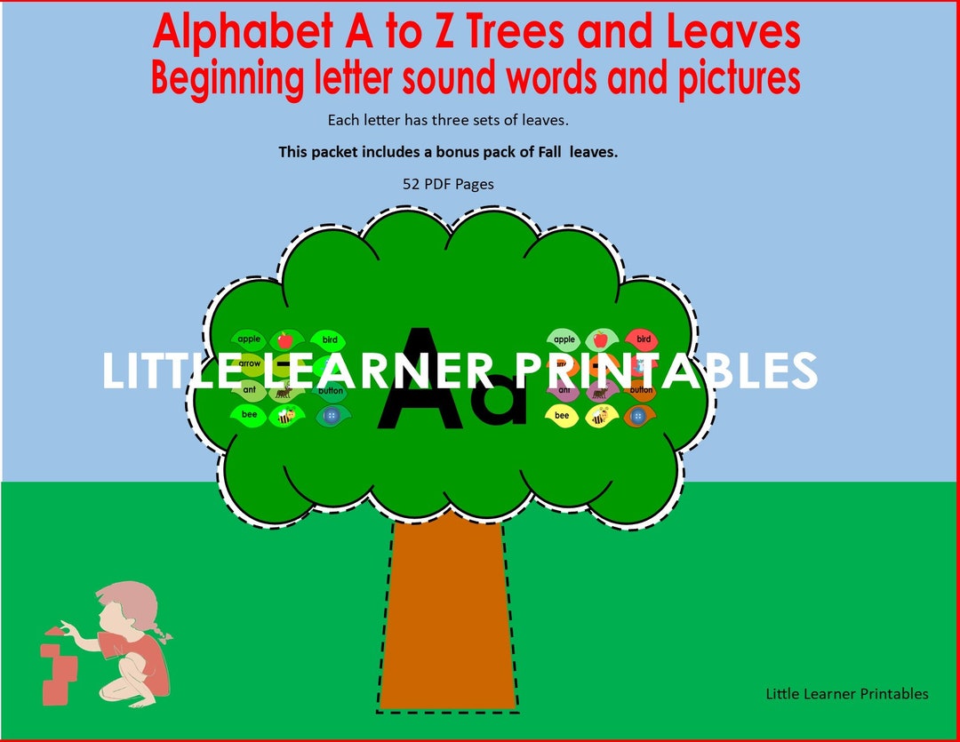 Alphabet Trees and Leaves - Etsy