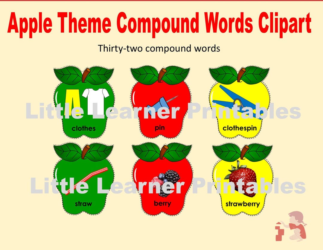 Apple Compound Words Clipart - Etsy